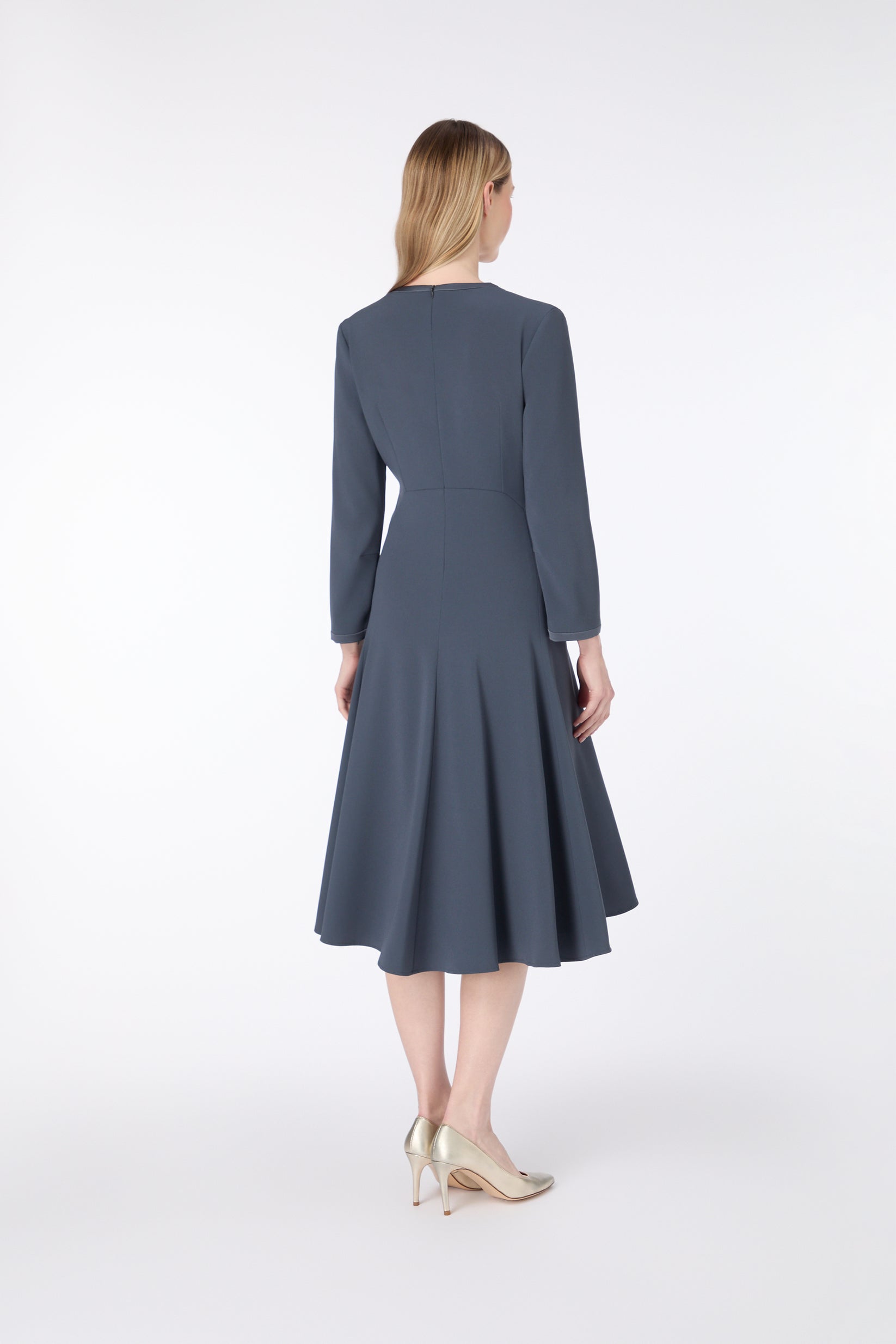 Taite Cady Fit And Flare Dress - Shadow Grey – Jane Atelier