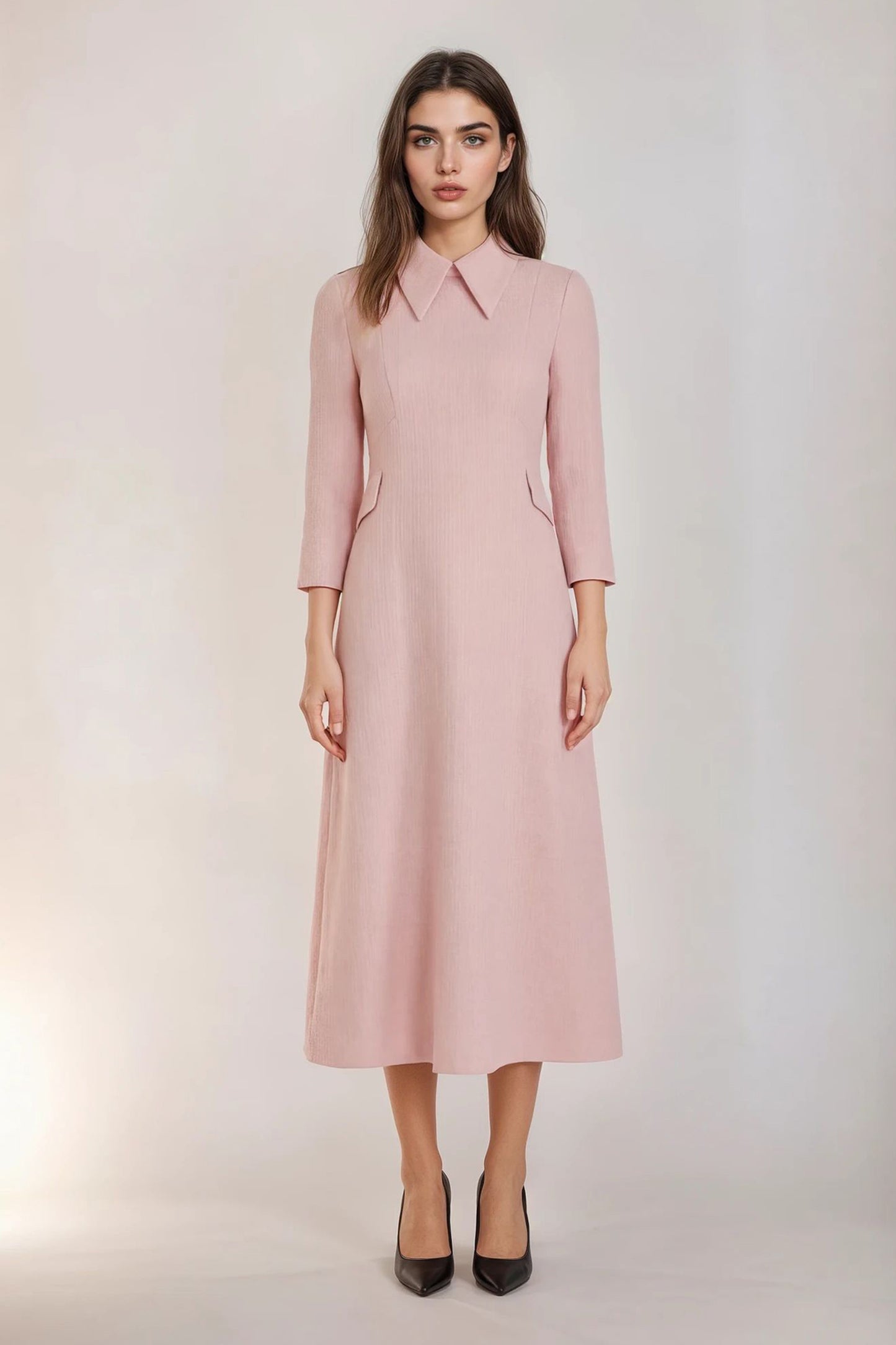 Taylor Tweed Dress - Pearl Pink – Jane Atelier
