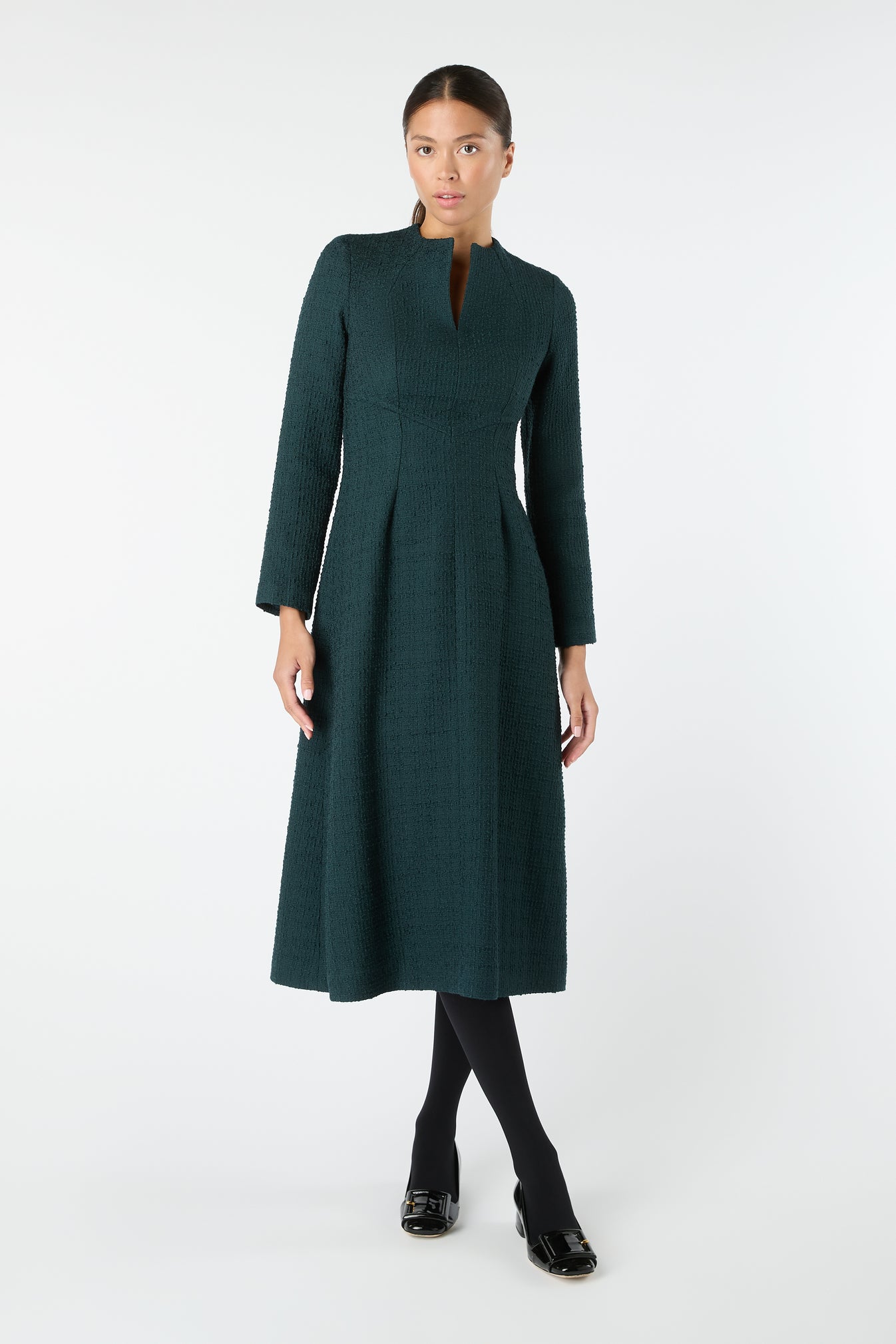 Worth Tweed Dress - Evergreen – Jane Atelier